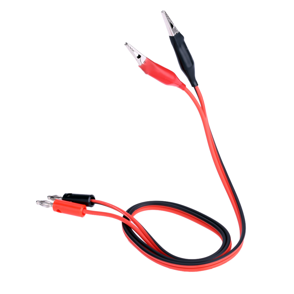 1 Pair 1m Banana Plug to Alligator Clip Red-Black Test Leads | BotShop