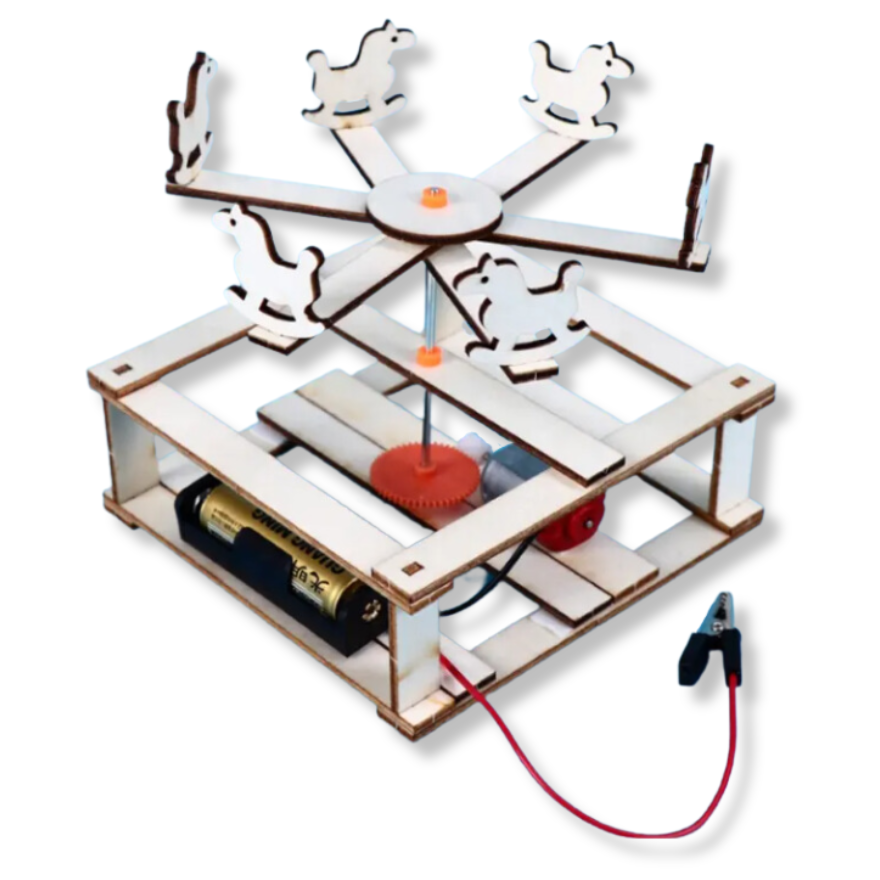 STEM Educational Toys - Charlie the small wooden horse carousel Kit ...
