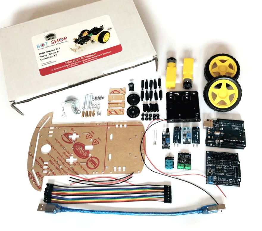 2WD Arduino DIY Robot Chassis and Electronic Kit | BotShop